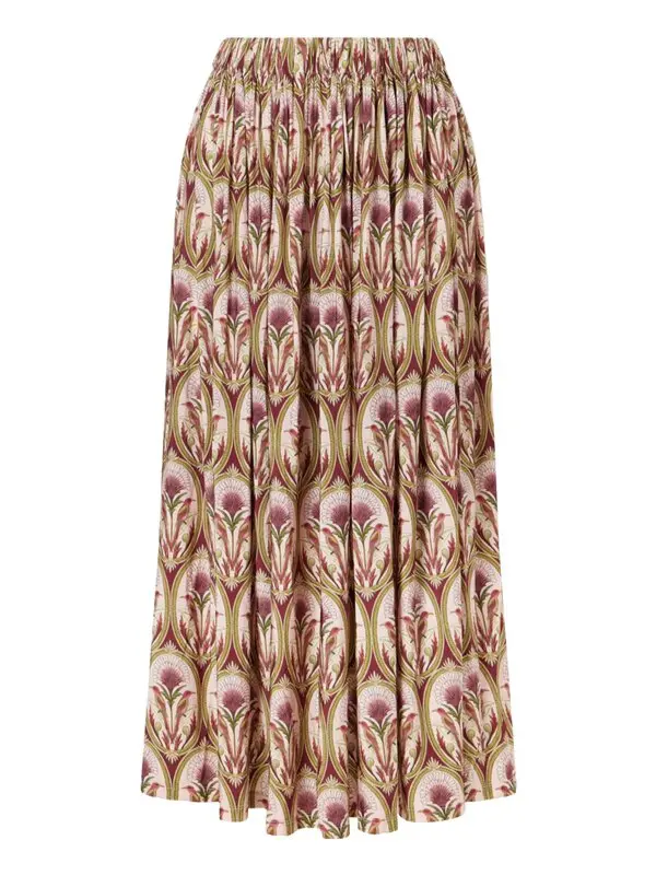 Farm Rio Garden Medal Printed Midi Skirt - No