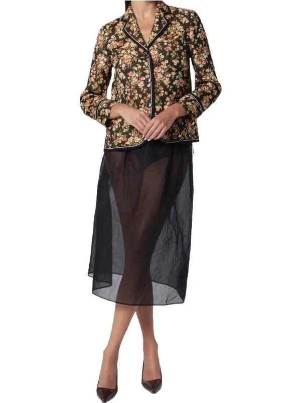Dries Van Noten Floral Gobelin Blazer - Brown