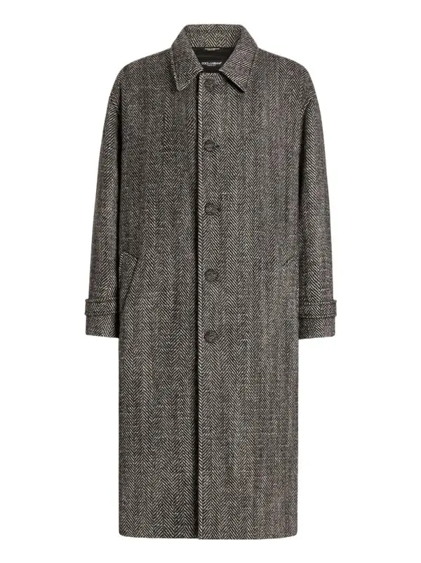 Dolce & Gabbana Dolce Gabbana Herringbone Single-breasted Coat - Multi-color