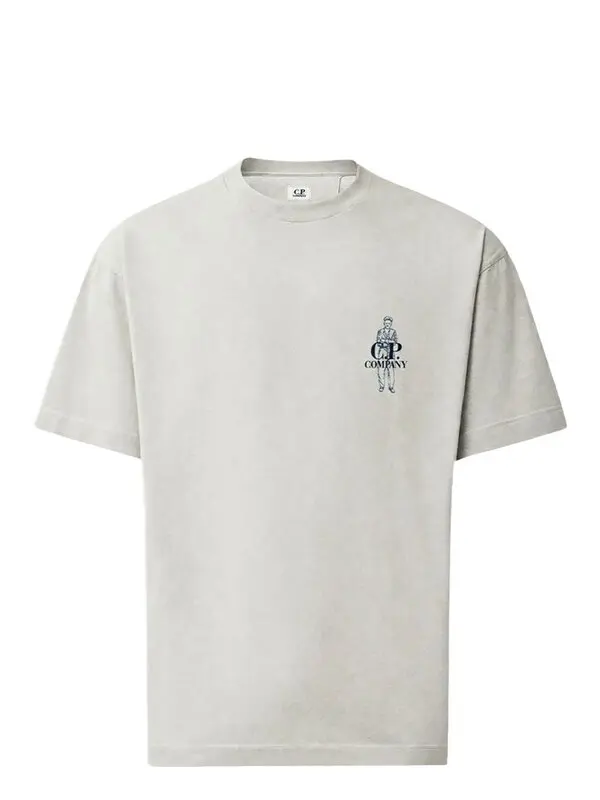 C.P. COMPANY Logo-print Short-sleeve T-shirt - Grey