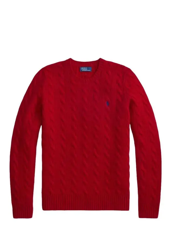 Polo Ralph Lauren Cable-knit Wool-cashmere Crewneck Sweater - Red
