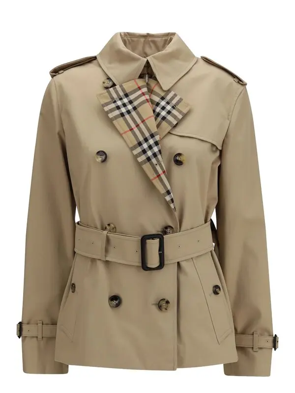 Burberry Lakefield Short Trench Coat - Cream