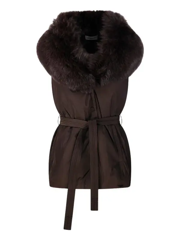 YVES SALOMON Sleeveless Padded Vest - Cold Brew