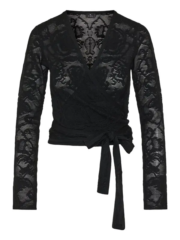 Etro Lace Wrap Cardigan - Black