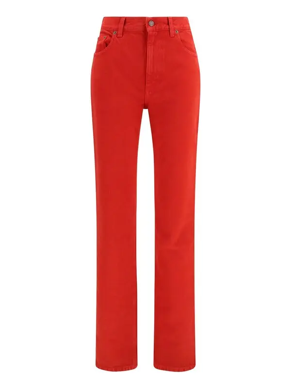 Chloé Cotton Denim Pants - Red