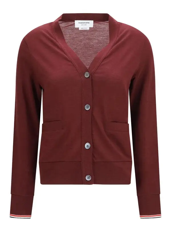 Thom Browne V-neck Merino Wool Cardigan - Multicolor