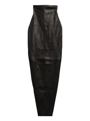 Rick Owens Solid-color Leather Skirt - Black
