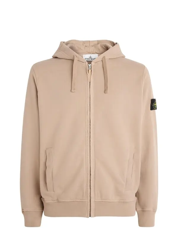 Stone Island Cotton Zip-up Hoodie - Brown