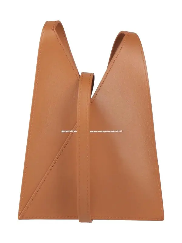 MAISON MARGIELA Solid Color Mini Leather Crossbody Bag - Brown