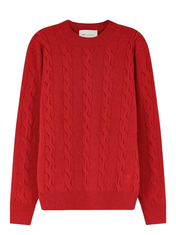 AMI Paris Long-sleeved Sweater - Red