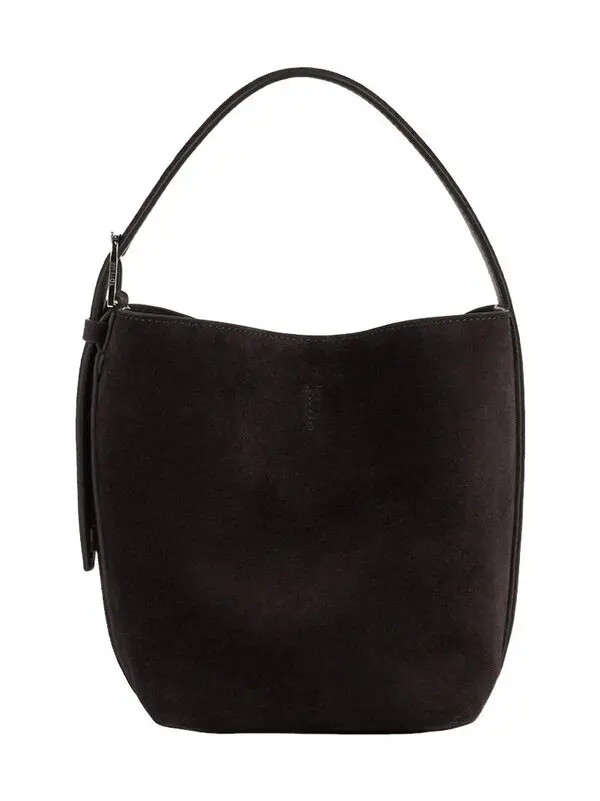 TOTEME Belted Suede Tote Bag - Espresso