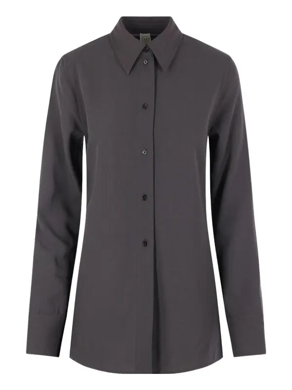 TOTEME Long Sleeved Shirt - Black