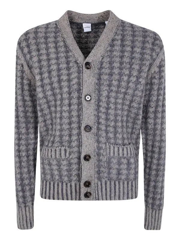Aspesi Button-up Knit Top - Grey