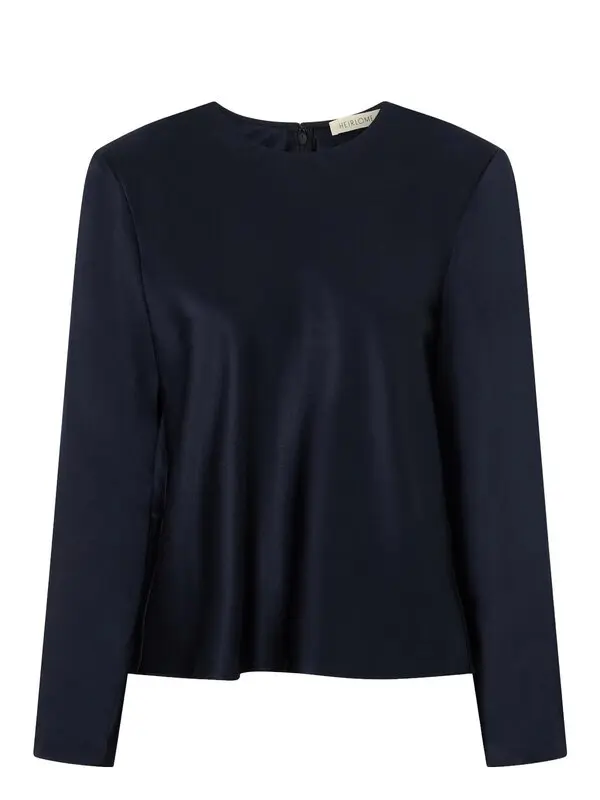 HEIRLOME Ruth Silk-satin Blouse - Blue