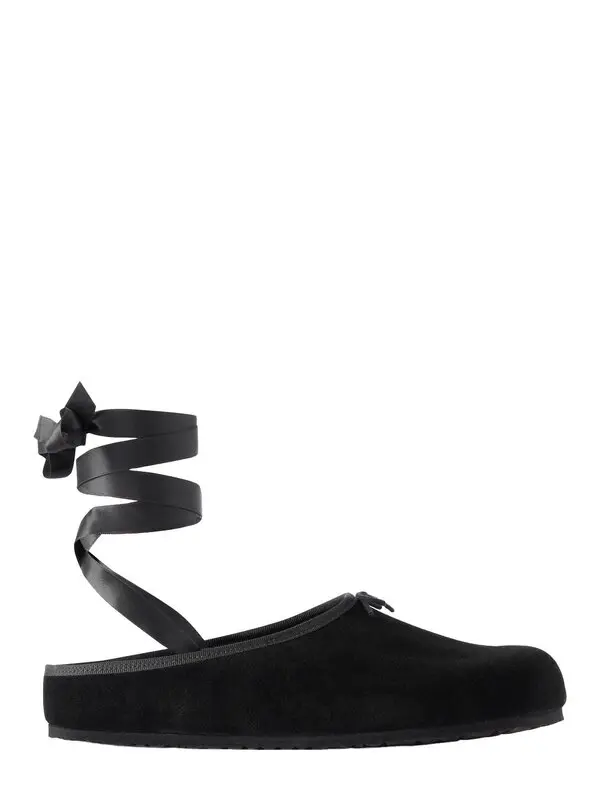 BIRKENSTOCK Repetto Opera Bow-embellished Suede Mules - Black