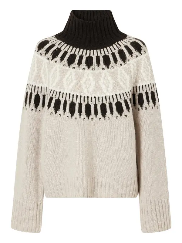 Arch4 Whistler Fair Isle Intarsia-knit Cashmere Turtleneck Sweater - Neutrals