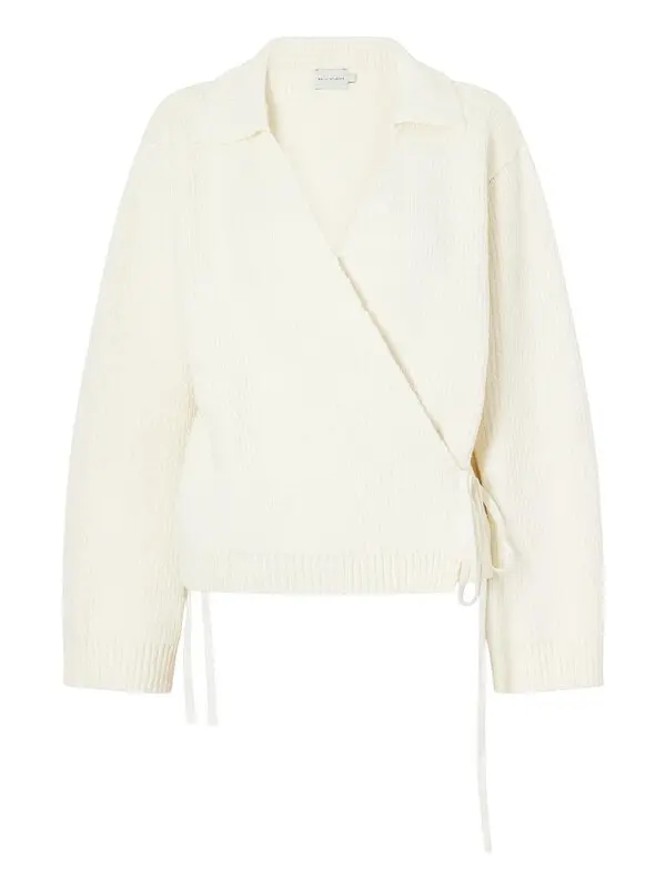 DEIJI STUDIOS Wrap Organic Cotton Cardigan - Neutrals