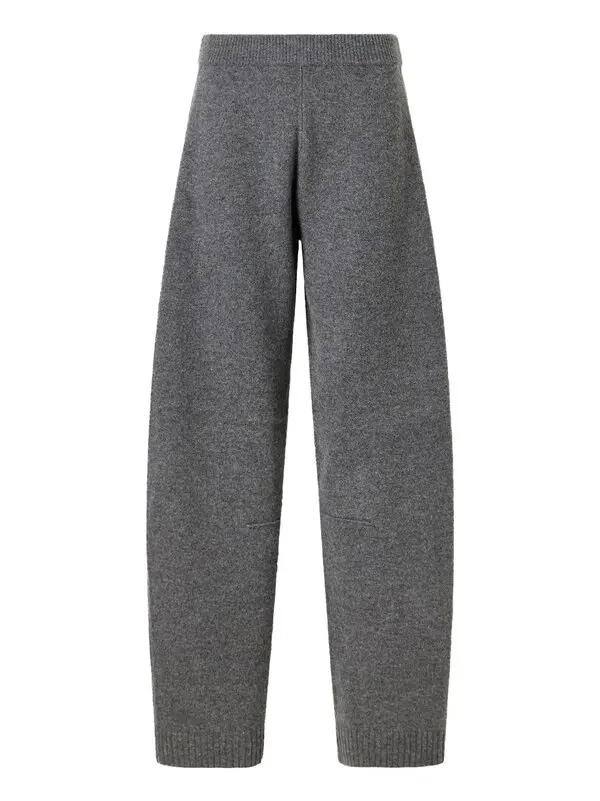 Guest In Residence Brushed Wool And Cashmere-blend Barrel-leg Pants - Gray
