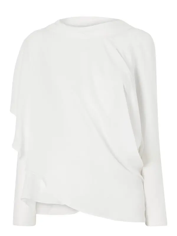 ANDRES OTALORA Una Luz Silk-georgette Blouse - Neutrals