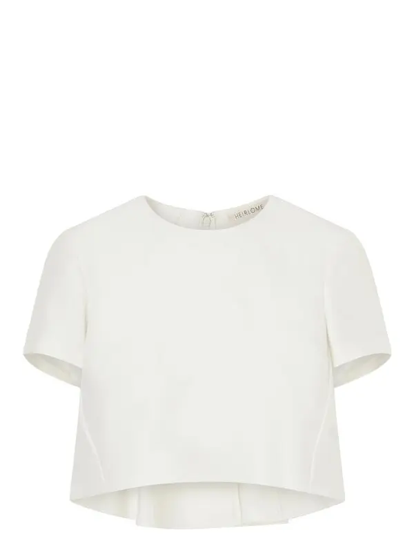 HEIRLOME Mariel Faille Wool-blend Blouse - Neutrals