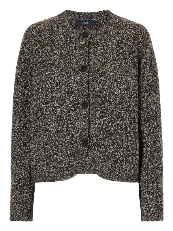 Arch4 Tulip Tweed Cashmere Cardigan - Gray