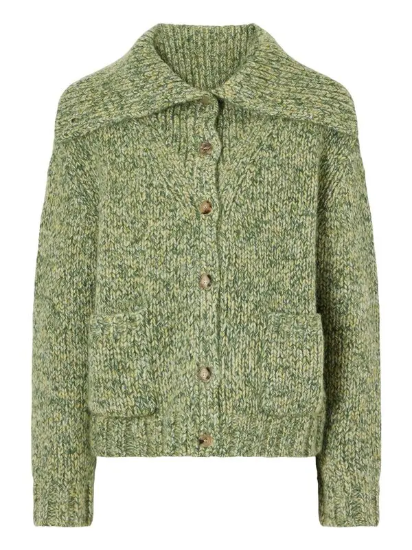 Arch4 Etta Tweed Cashmere Cardigan - Green