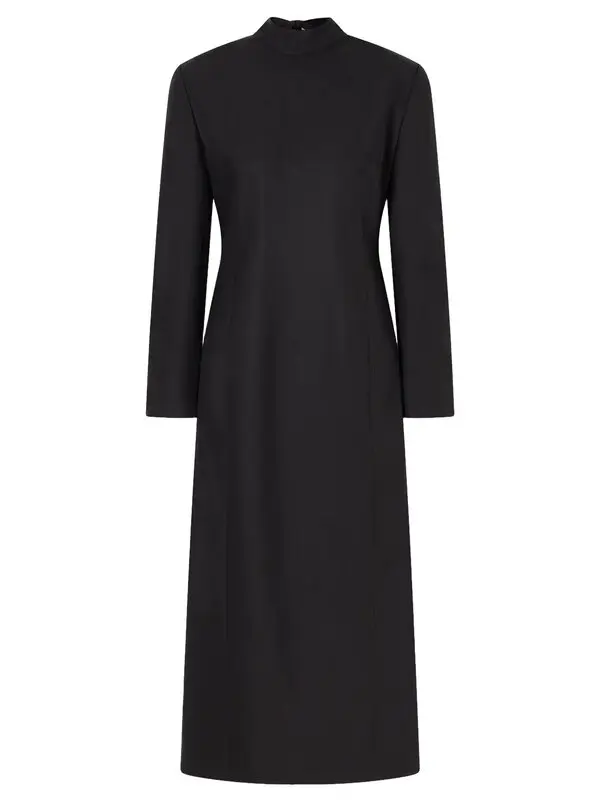 HEIRLOME Brigette Silk-twill Midi Dress - Black