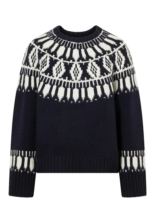 Arch4 Jackson Fair Isle Cashmere Sweater - Blue