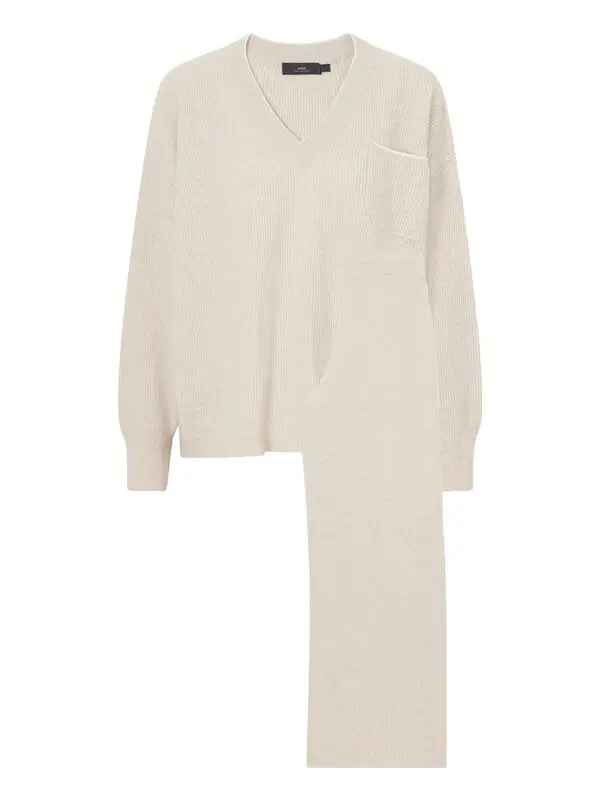 Arch4 Partridges Ribbed Cashmere Sweater And Pants Set - Neutrals