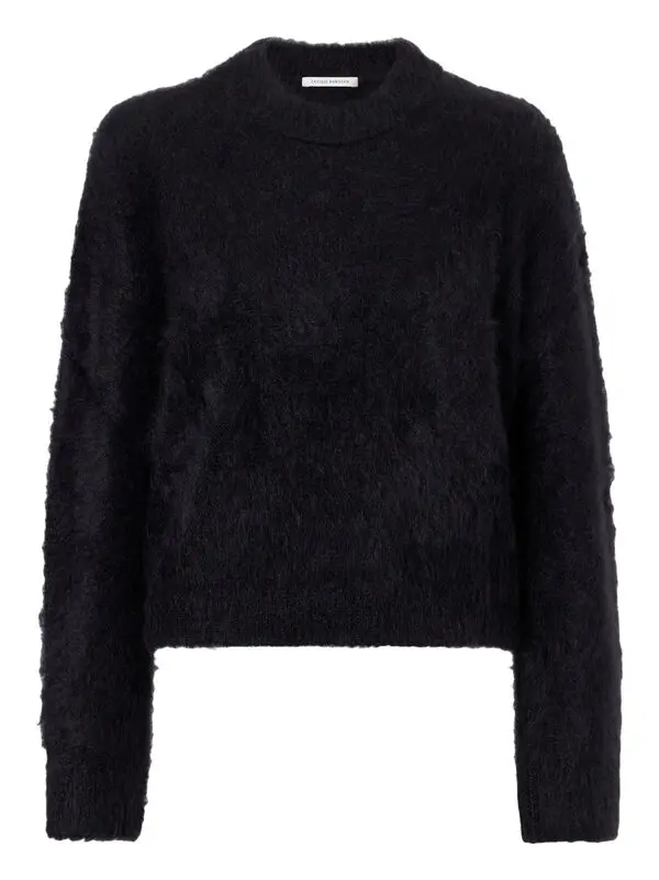 Cecilie Bahnsen Firall Brushed Mohair And Silk-blend Sweater - Black