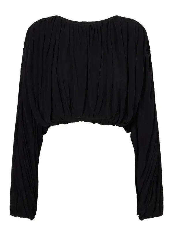 HEIRLOME Micka Jersey Draped Blouse - Black