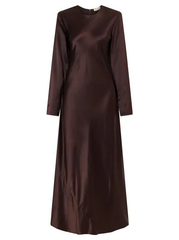 HEIRLOME Mercedes Silk-satin Maxi Dress - Brown