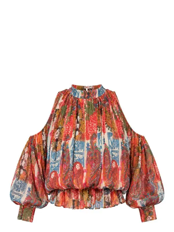 MOHALA GREY Nalu Blouse - Blue/orange