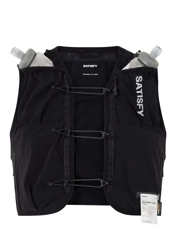 Satisfy Logo-print Appliquéd Techsilk™ Drift And Cordura® Hydration Vest, 5l - Black