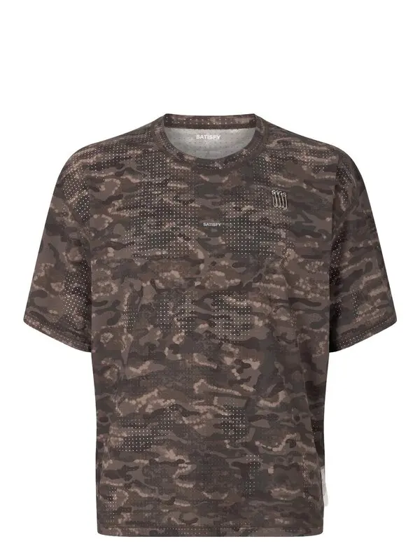 Satisfy Embellished Printed Space-o™ Mesh T-shirt - Green