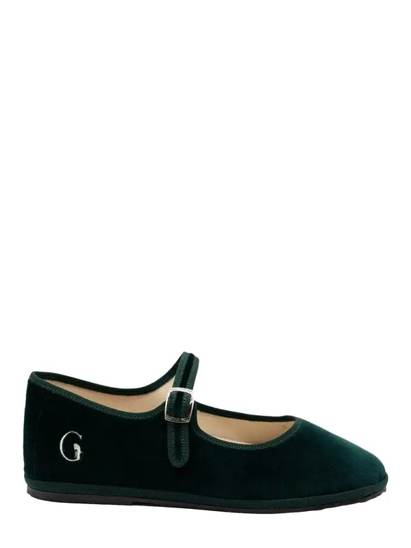 GONDOLINA SHOES Vignole Mary Jane Dark Velvet Made In Italy - Green