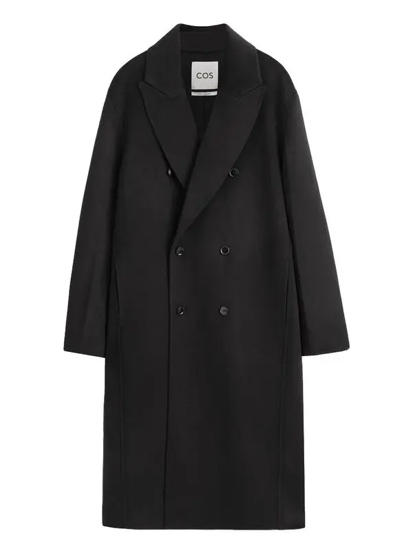 Cos Tailored Double-faced Cashmere Coat - Black
