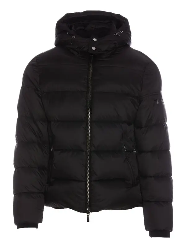 MOORER Brett-sh Hooded Zipped Down Jacket - Black