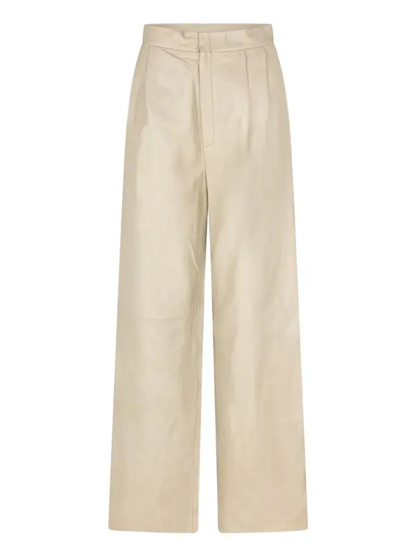 Gucci Leather Wideleg Trousers - Grey