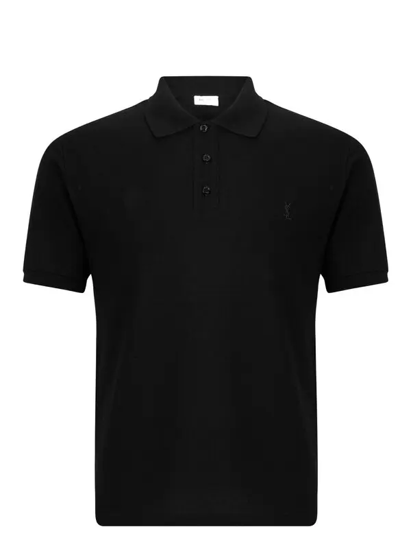 Saint Laurent Shortsleeve Polo Shirt - Black
