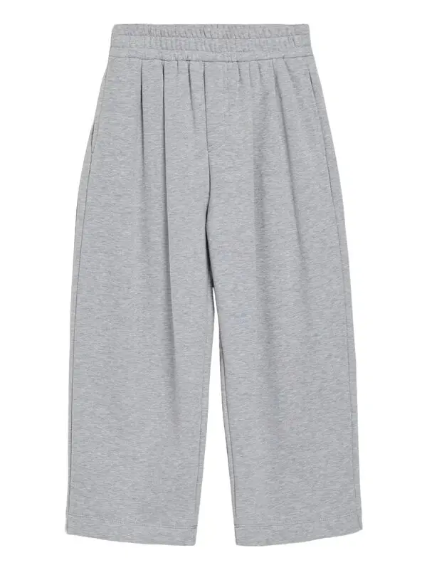 Brunello Cucinelli Cotton Smooth French Terry Track Trousers With Monili - Light Gray