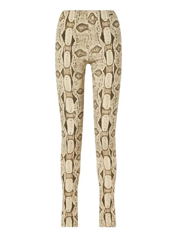 Gucci Snake-print Casual Trousers - Gray