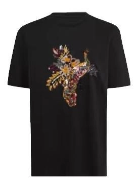 Etro Cotton T-shirt With Peacock Embellishment - Black