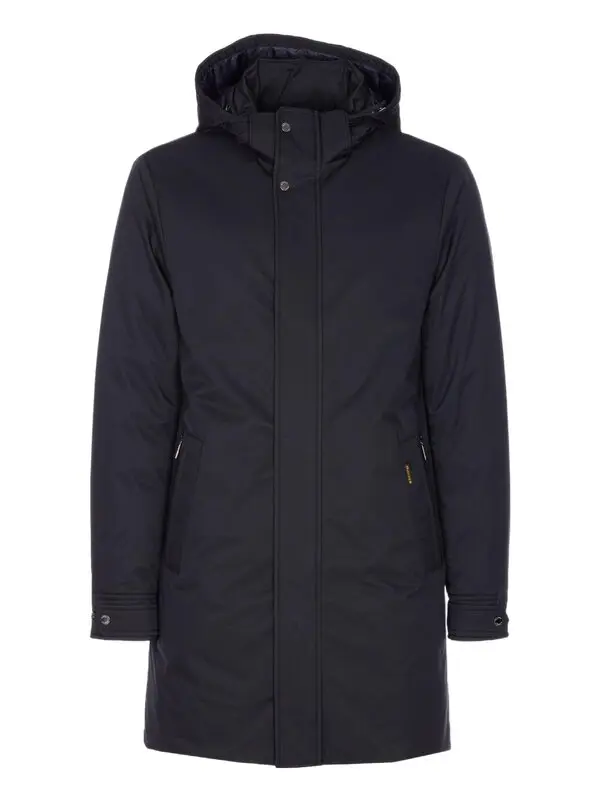 MOORER Hooded Padded Parka Coat - Black