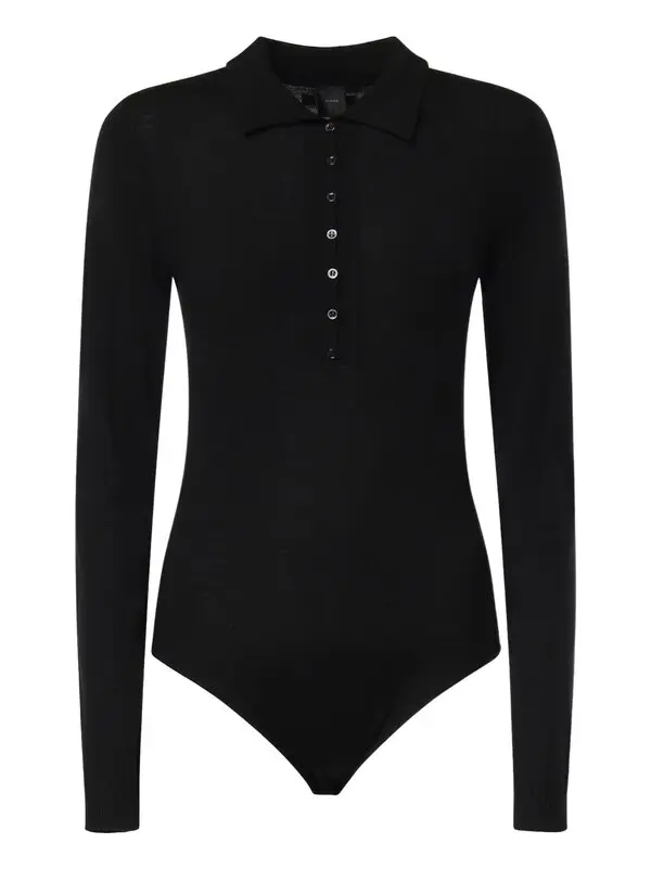 Pinko Long-sleeve Buttoned Bodysuit - Black
