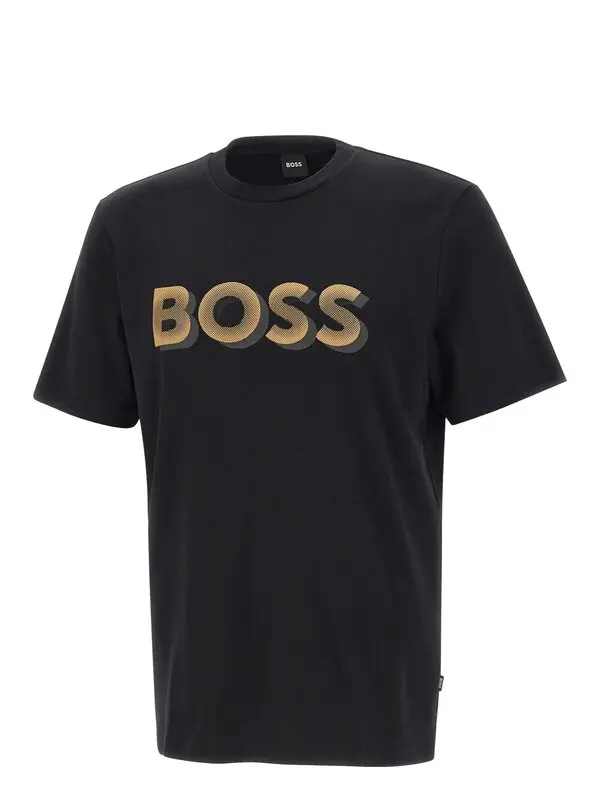 Hugo Boss Logo Printed Crewneck T-shirt - Black
