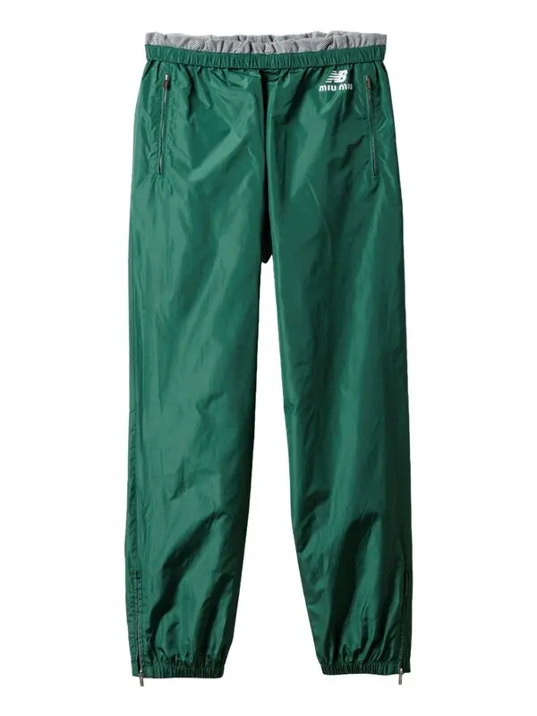 Miu Miu Technical Poplin Joggers - Green