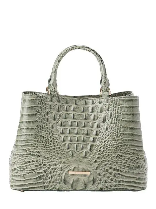 Brahmin Small Denise Croc Embossed Leather Satchel - Softgrass