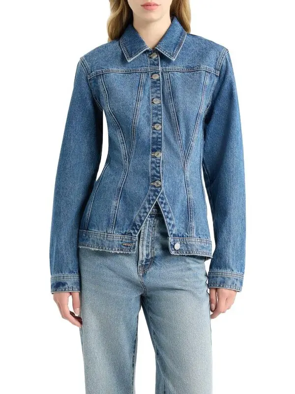 Warp + Weft So Cal Fit & Flare Denim Jacket - Bombshell