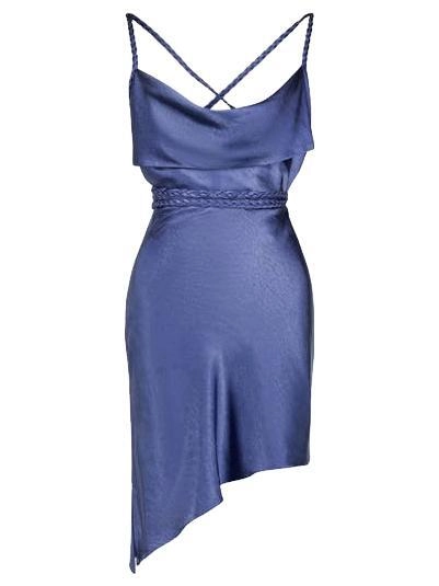 SAEMDI Indy Mini Satin Dress - Periwinkle